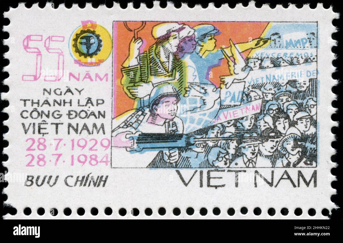 Postage stamp from Vietnam in the 55th Anniversary of the Vietnamese ...