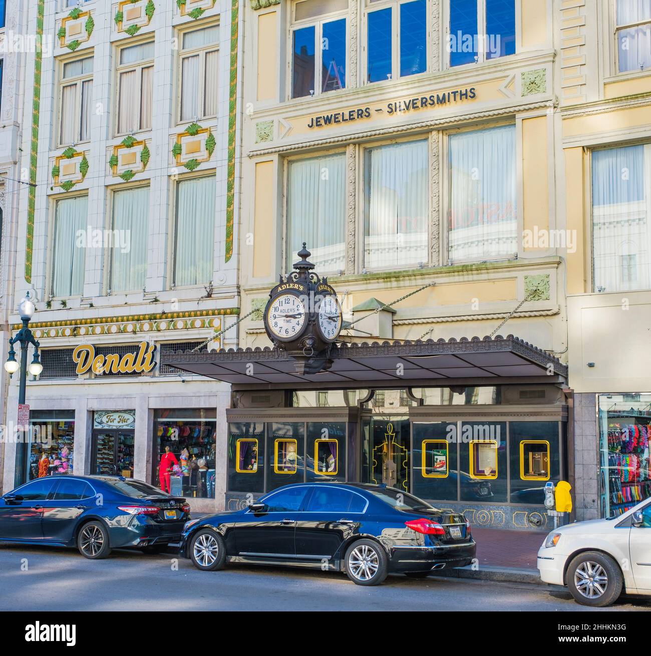 NEW ORLEANS, LA, USA - JANUARY 23, 2022: Adler's and Denali storefronts ...