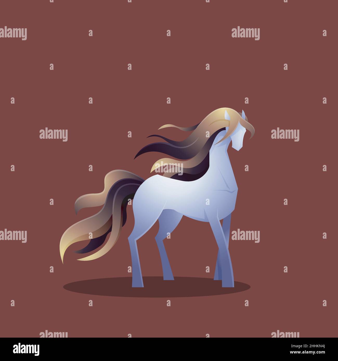 Beautiful cartoon long golden Stock Vector Images - Alamy