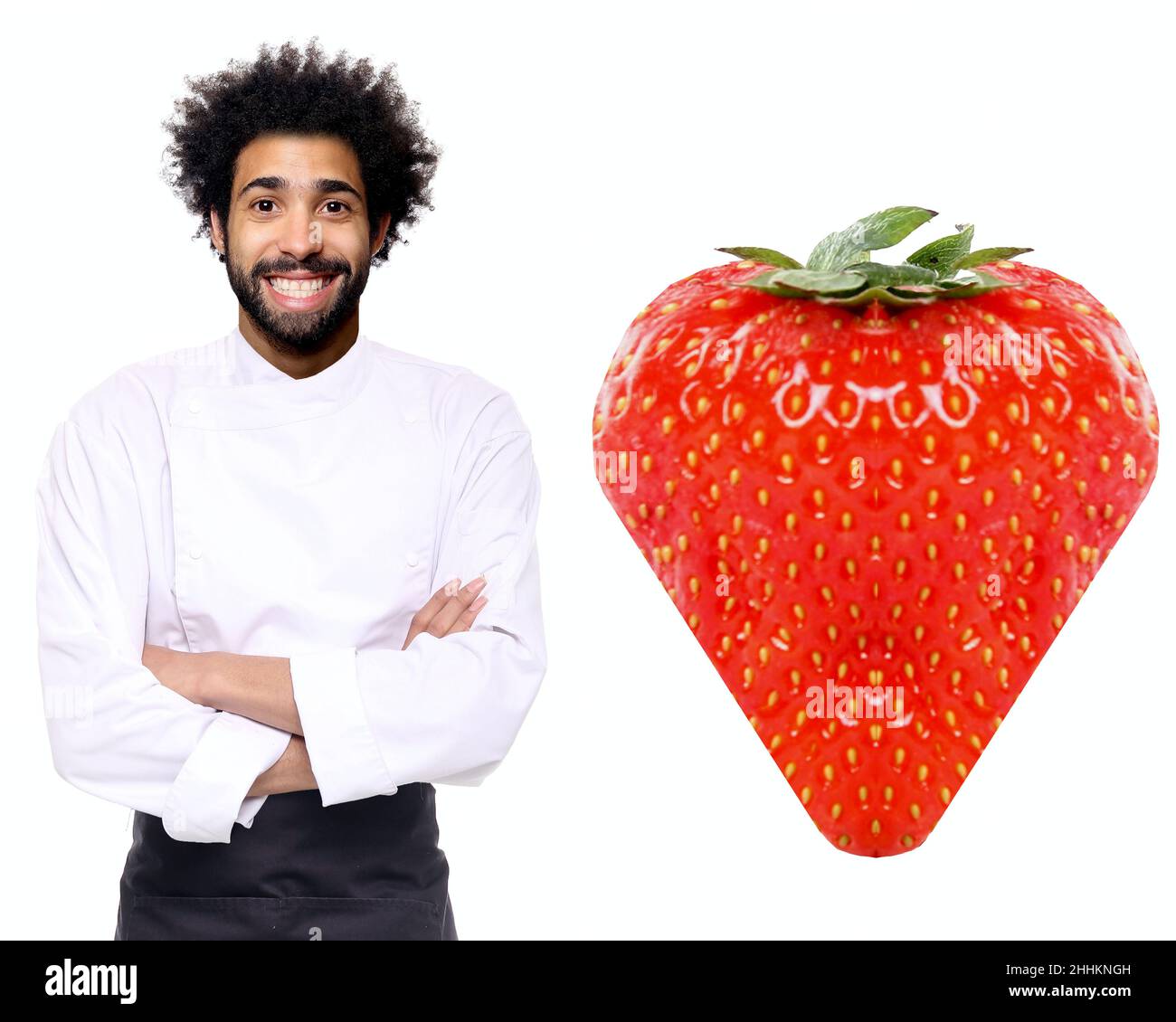 Beautiful man with a strawberry Stock Photo - Alamy