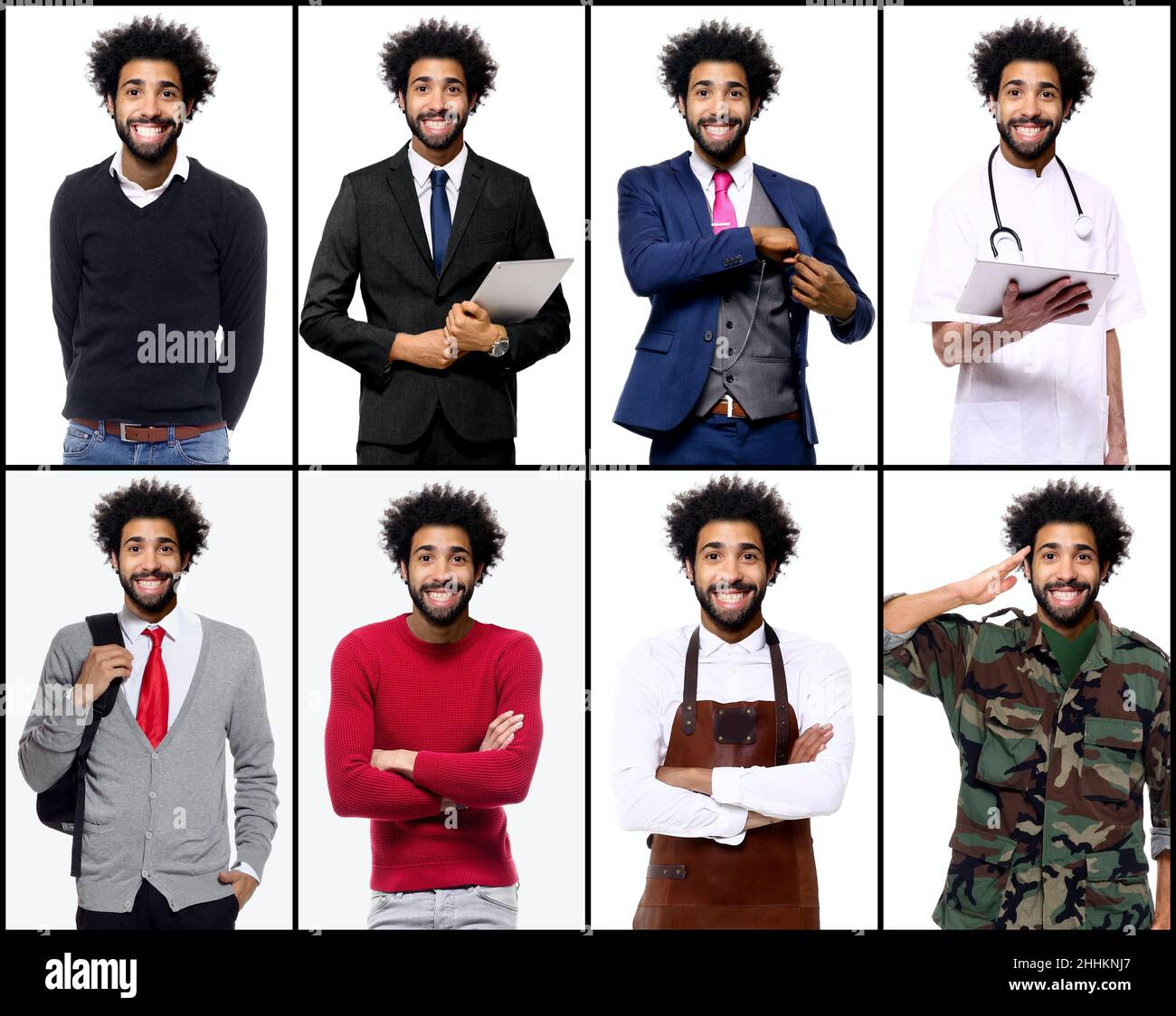 Beautiful man with different professions Stock Photo - Alamy