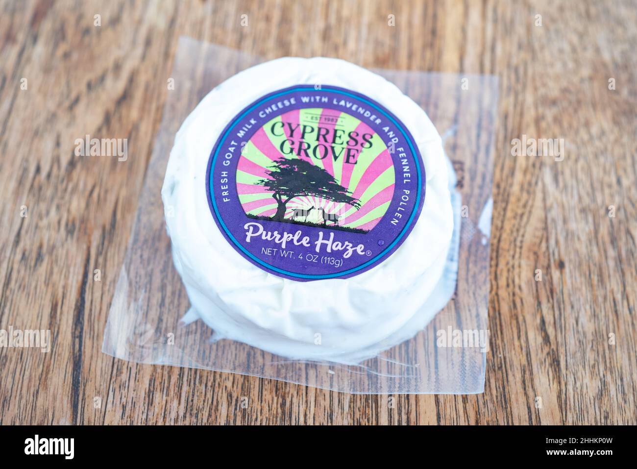 Wheel of Cypress Grove Purple Haze cheese, and artisan goat cheese made ...