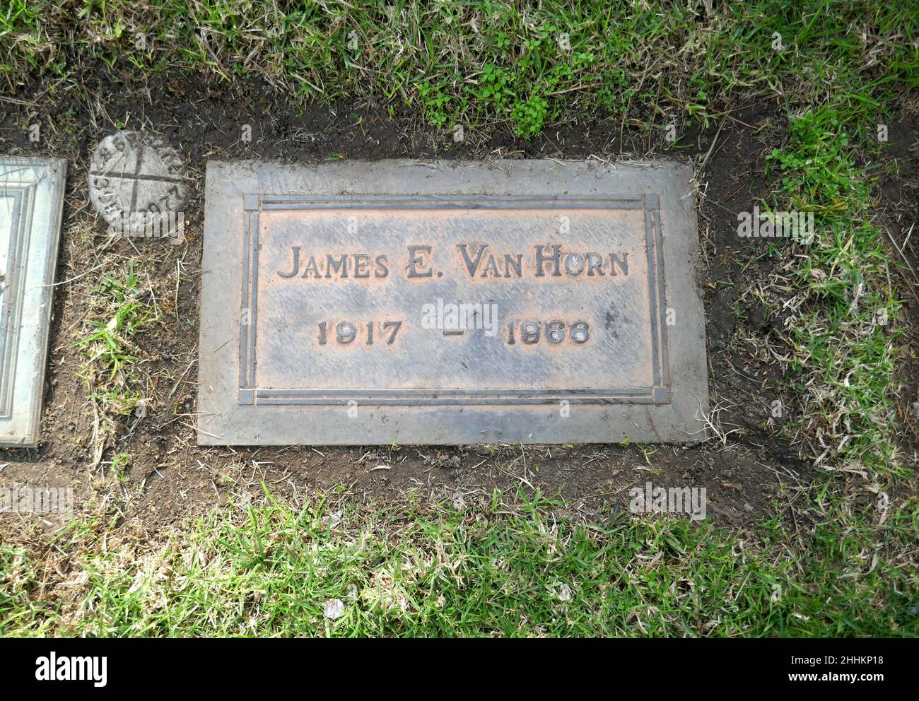 Los Angeles, California, USA 19th January 2022 Actor James Van Horn's Grave in Hillside Section ...
