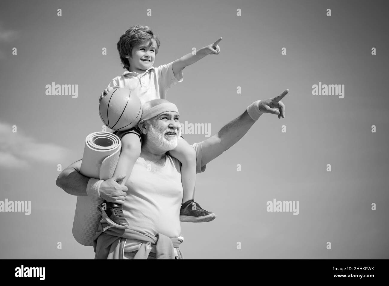 Fitness and active lifestyle concept - copy space. Active family enjoy ...