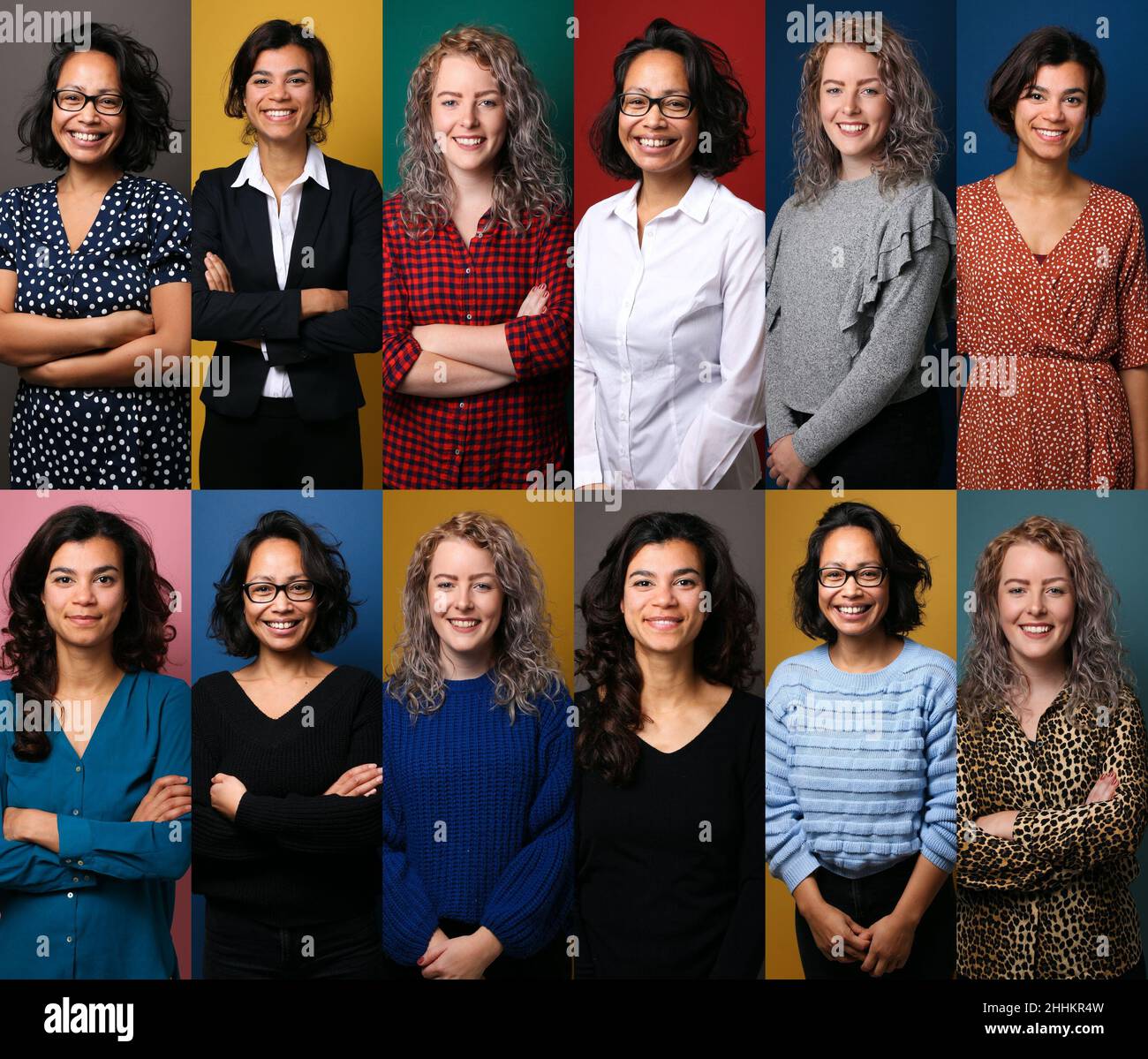 Beautiful happy people in front of a background Stock Photo - Alamy