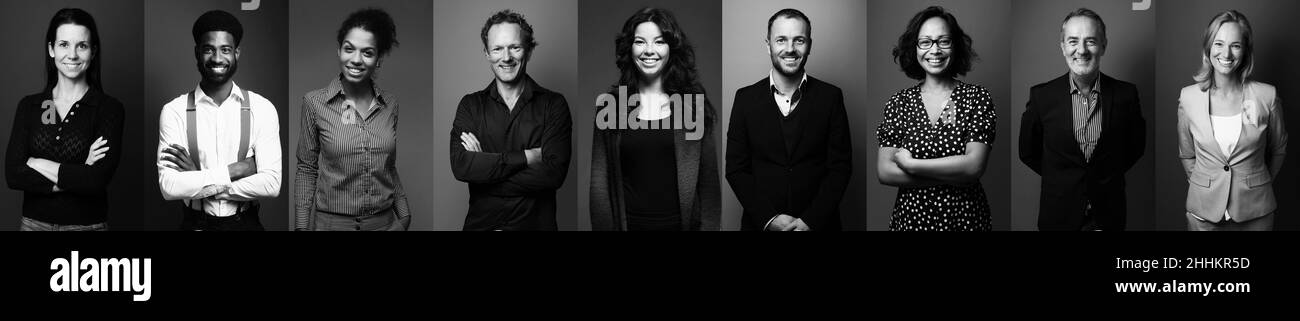 Group of people in a collage Stock Photo - Alamy