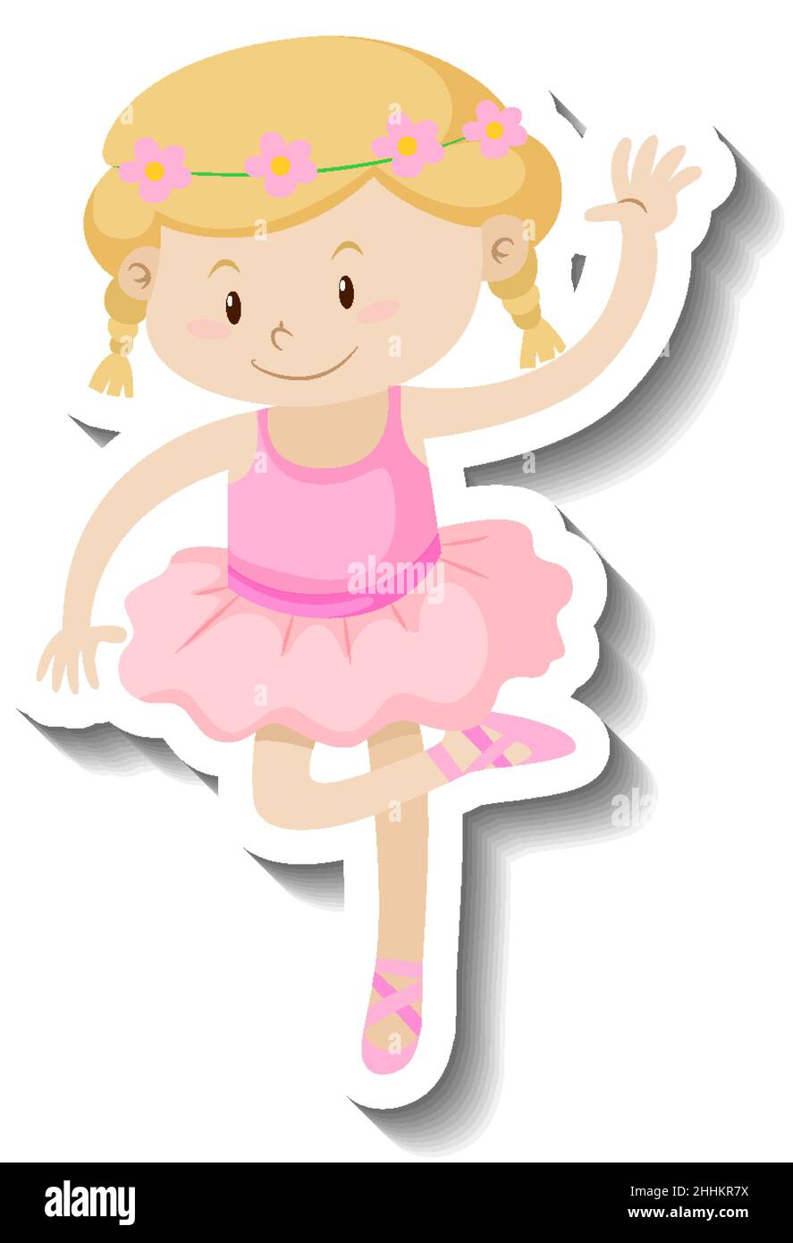 Little ballerina cartoon character illustration Stock Vector Image ...