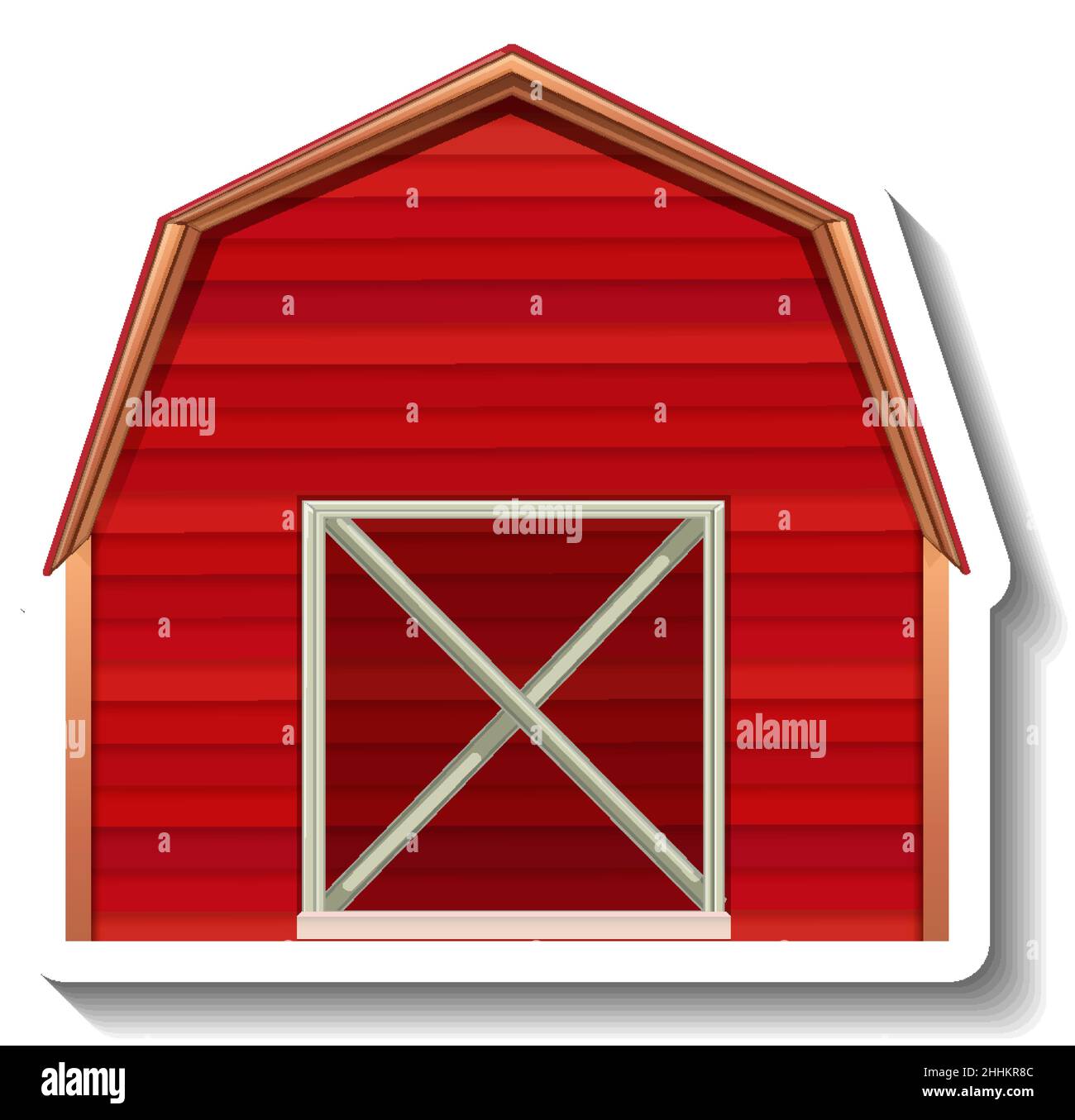 Isolated red barn in cartoon style illustration Stock Vector Image ...