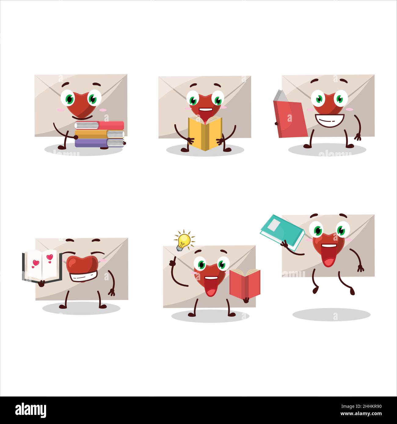 A picture of love envelope cartoon character concept reading an amusing ...