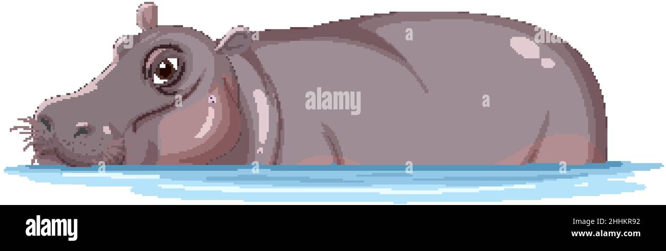 Hippo in water Stock Vector Images - Alamy