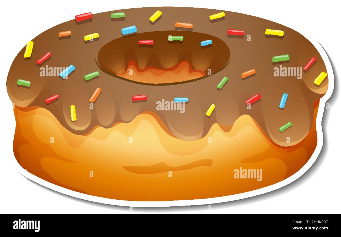 Donut with rainbow sugar topping illustration Stock Vector Image & Art ...