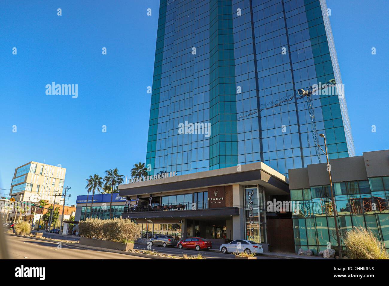 Torre de Hermosillo, facade of a building, offices and business center ...