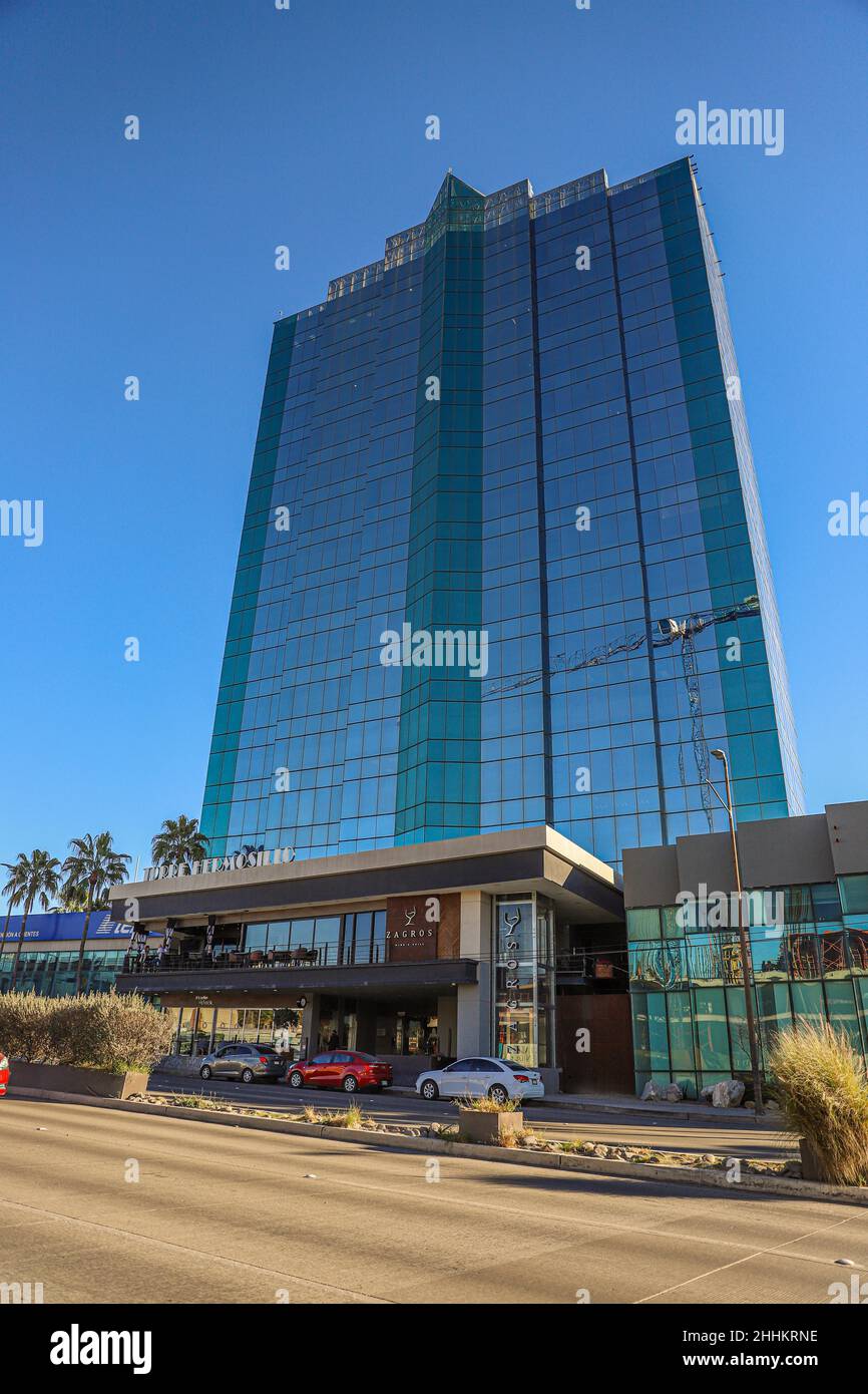 Torre de Hermosillo, facade of a building, offices and business center ...