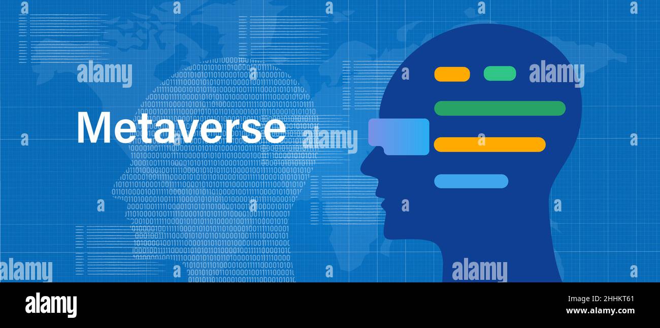 Metaverse Head avatar made of code artificial intelligence AI wearing ...