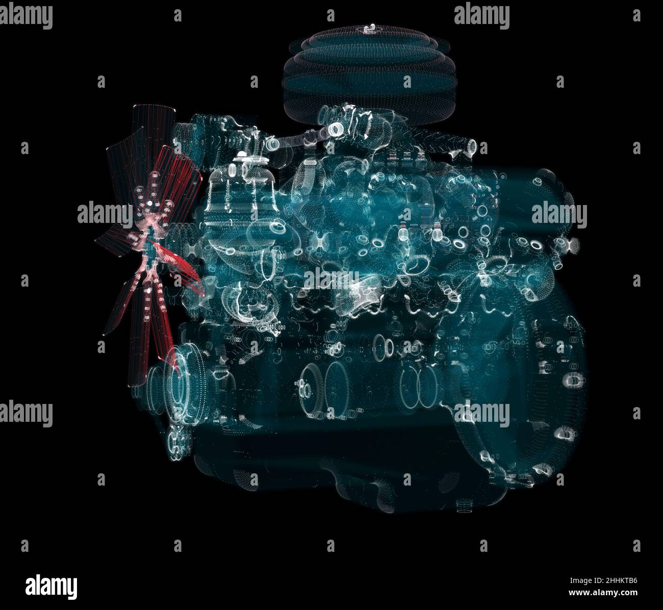 3D rendering, Holographic Particle engine. 3d illustration Stock Photo ...