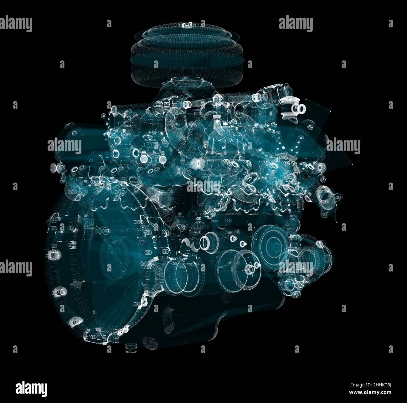 3D rendering, Holographic Particle engine. 3d illustration Stock Photo ...