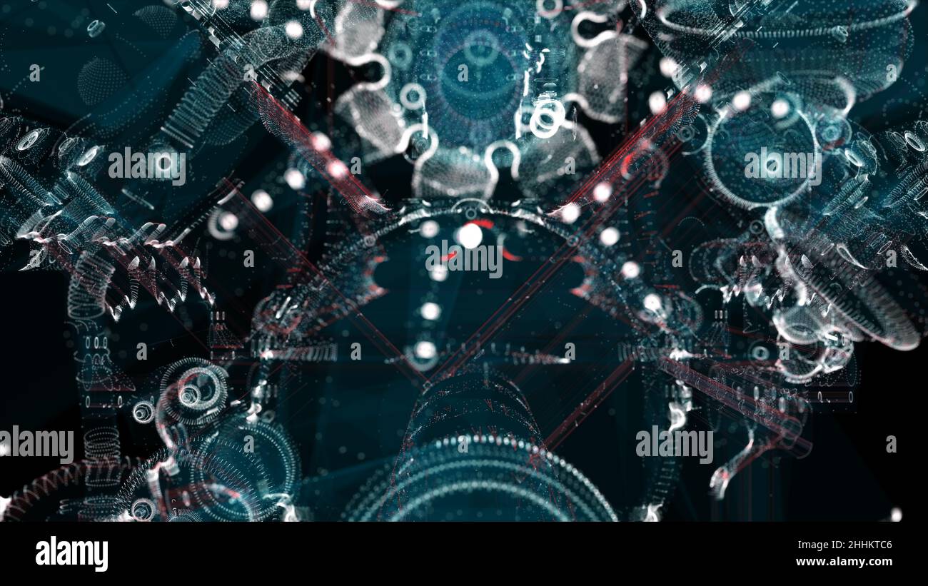 Abstract technology particles mesh background. 3d illustration Stock ...