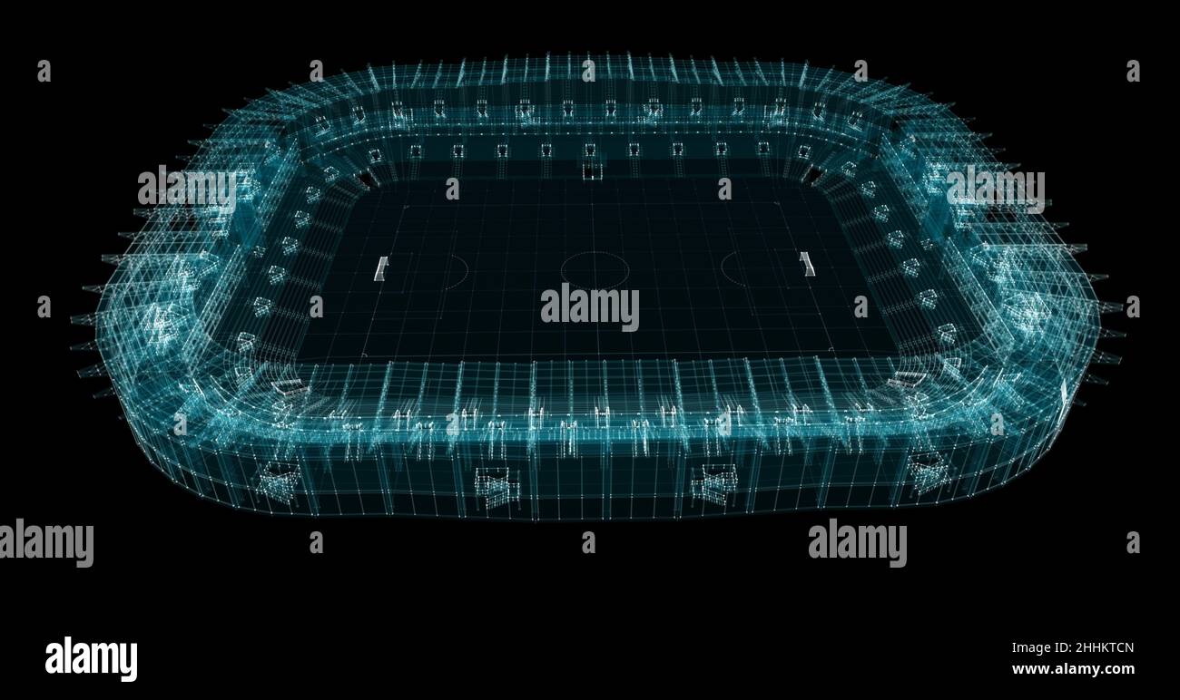 Universal Stadium Hologram. Sport and Technology Concept. Interface ...