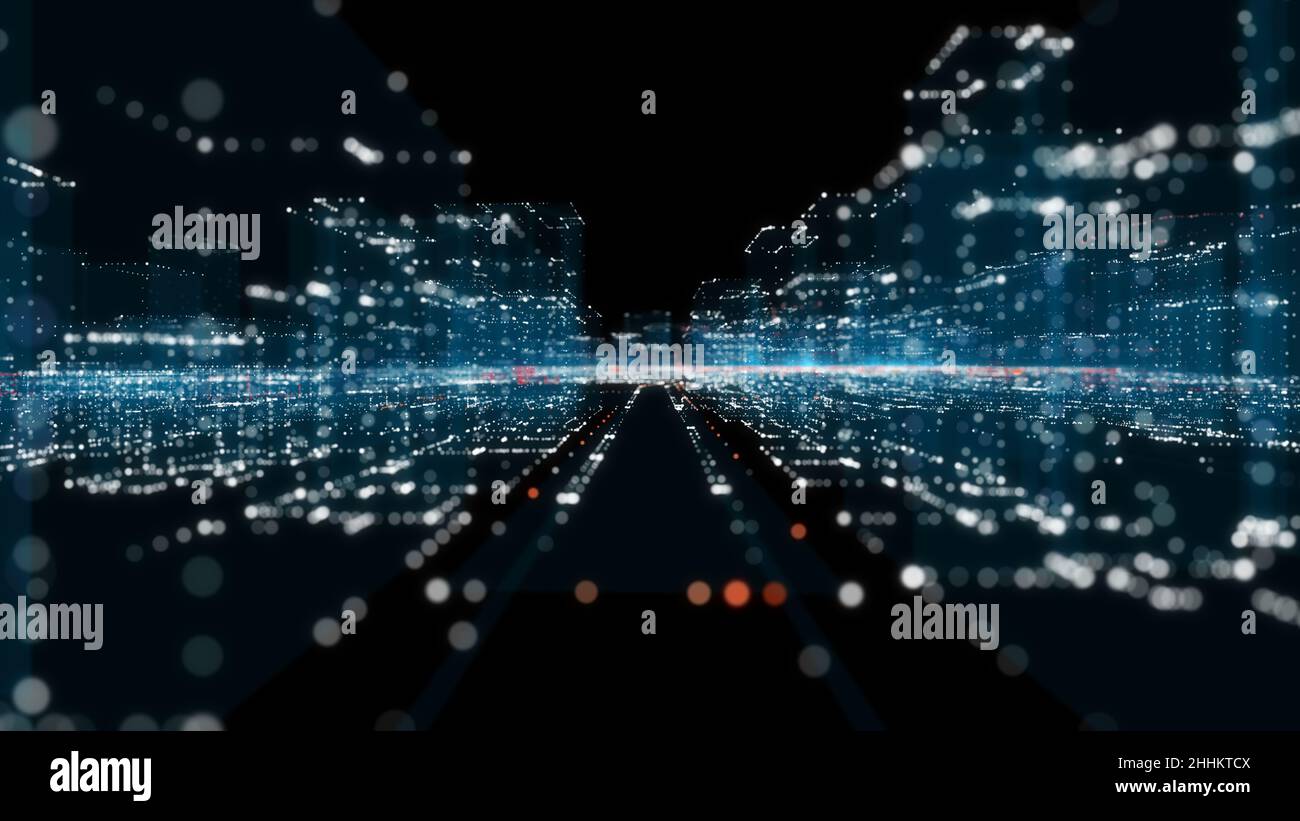 Futuristic Smart Digital City. Buildings and Roads. Smart City And ...