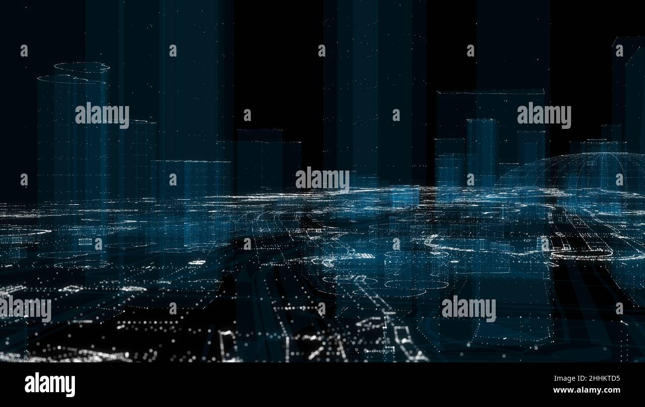 Futuristic Smart Digital City. Buildings and Roads. Smart City And ...