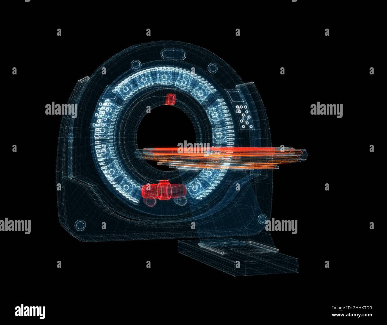 Digital MRI scan Hologram. Medicine and Technology Concept. Interface ...