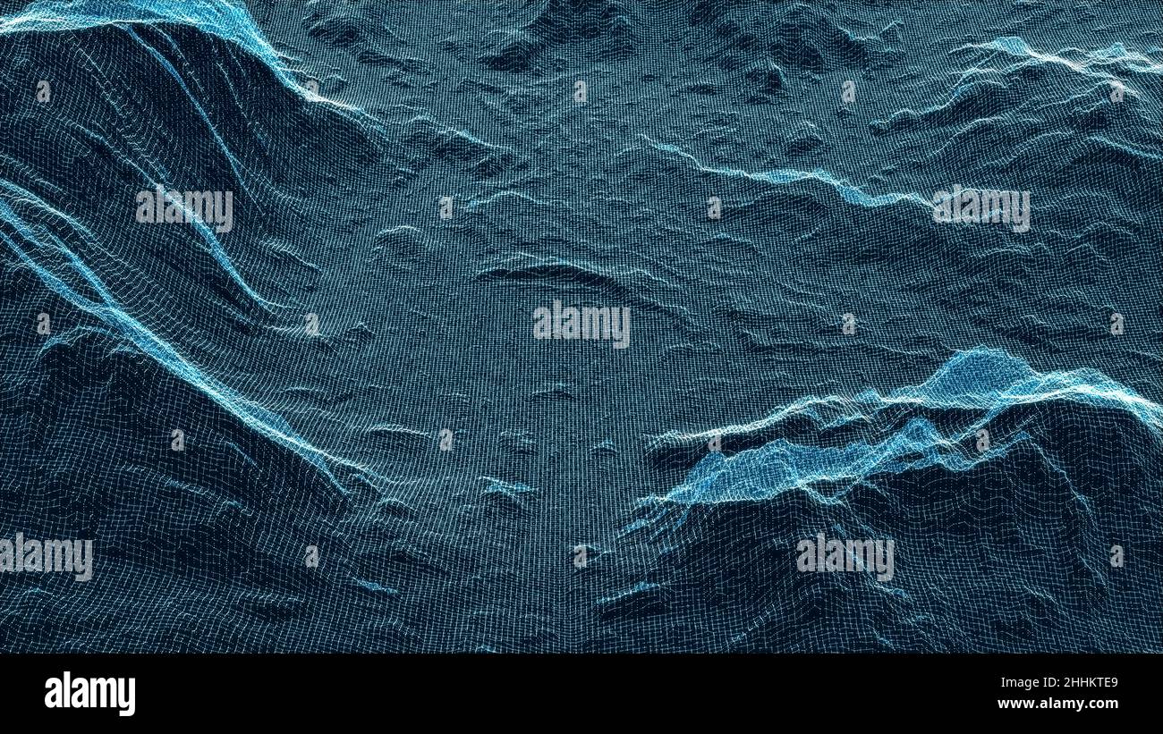 Glow digital landscape. Technology Concept. Interface element. 3d ...