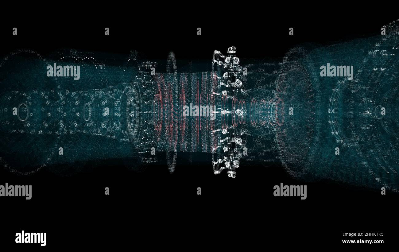 Jet engine x-ray transparent with particles Stock Photo - Alamy