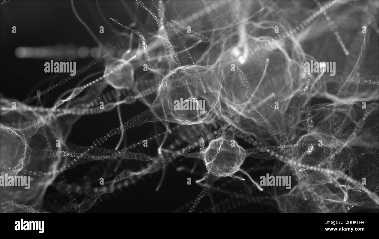 Neuronal network of neuron cells. 3D illustration Stock Photo - Alamy