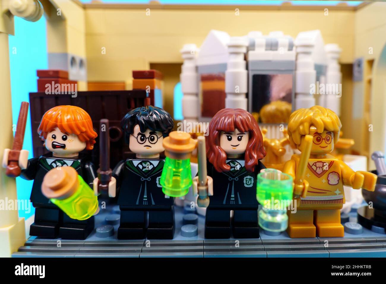 Tyumen, Russia-January 12, 2022: Harry Potter, Ron Weasley and Hermione ... Tyumen, Russia-January 12, 2022: Harry Potter, Ron Weasley and Hermione ...