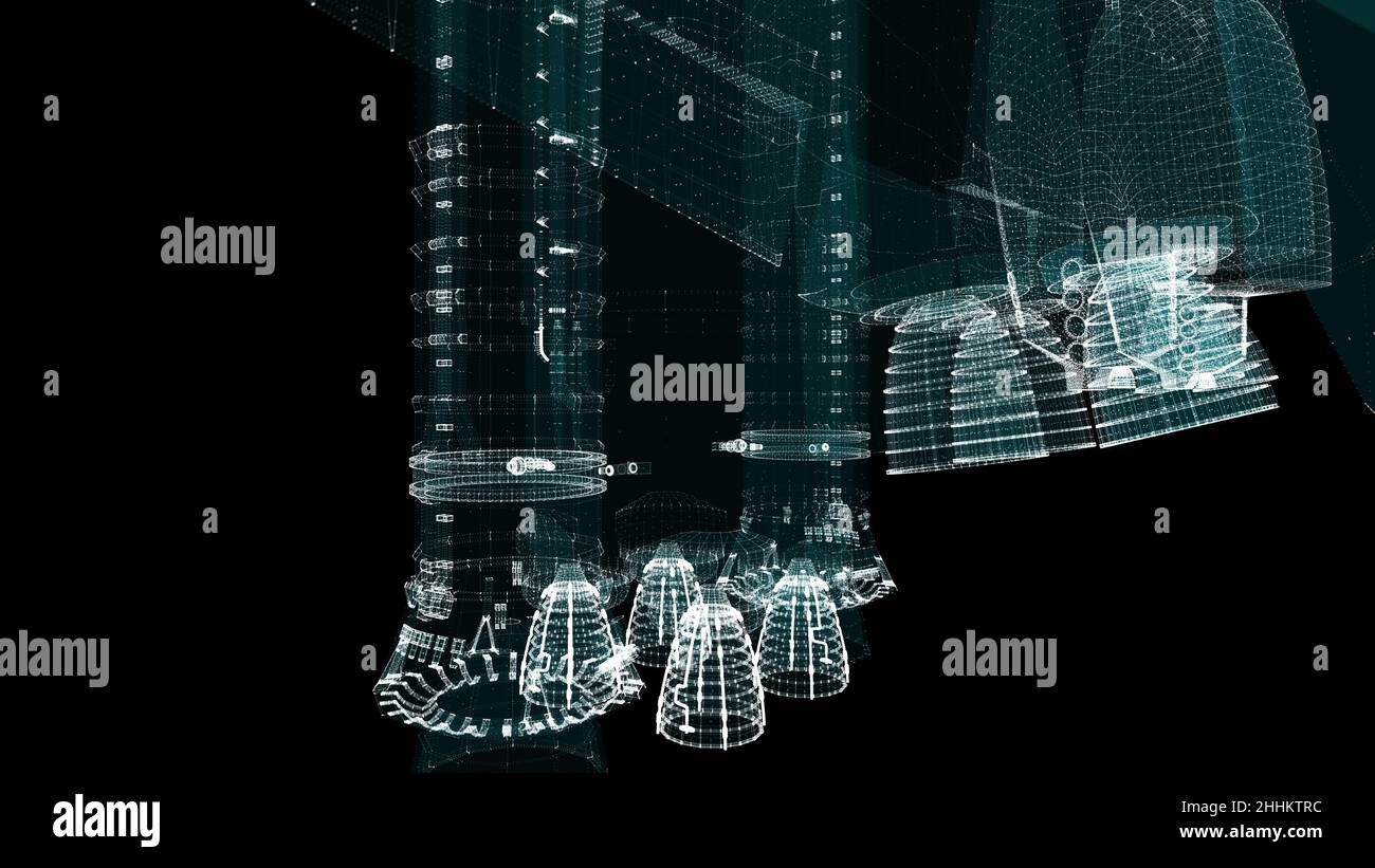 Abstract space rocket and shuttle. All of the particles Stock Photo - Alamy