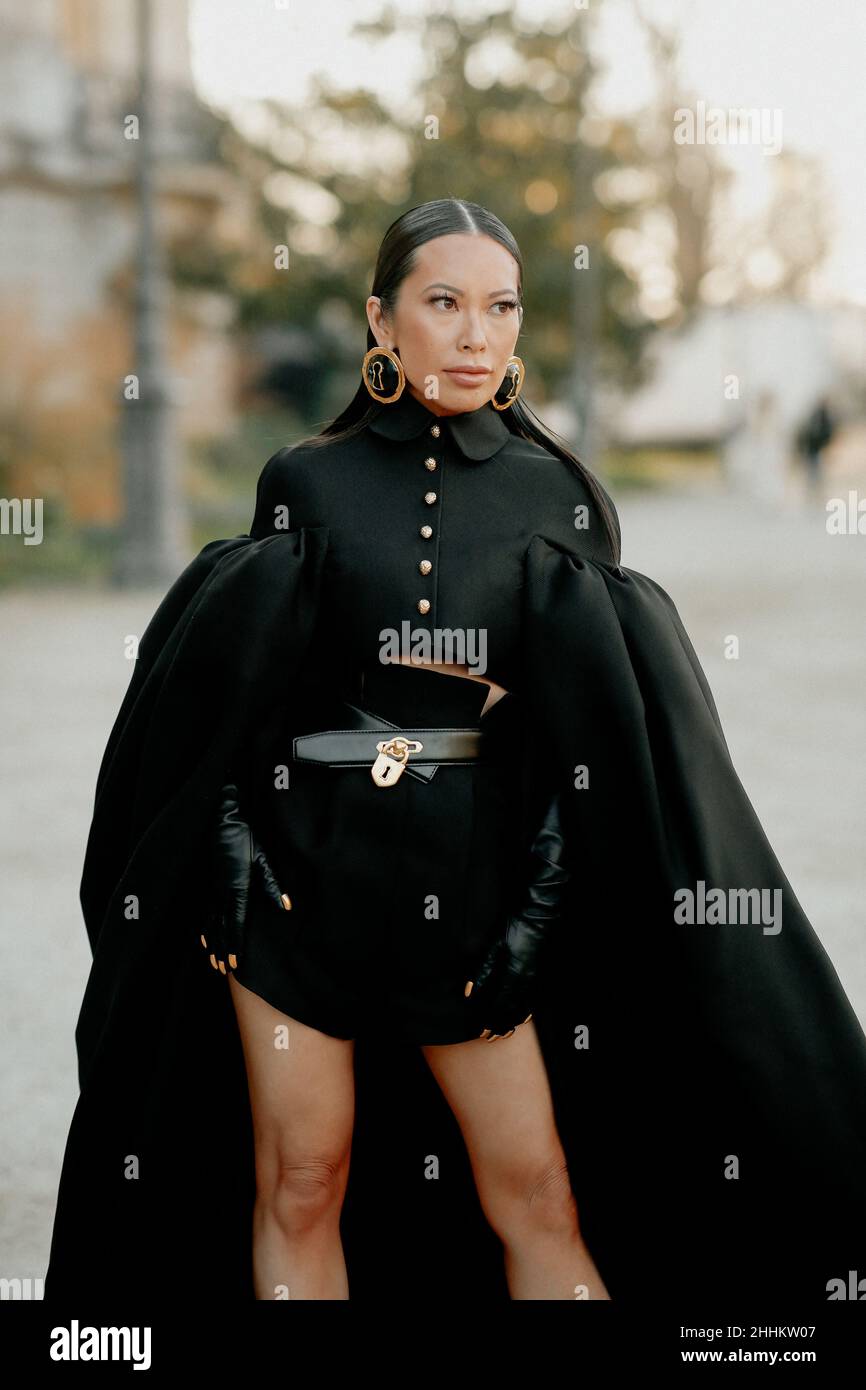 Paris, France, January 24, 2022, Street style, Christine Alexandra Chiu ...