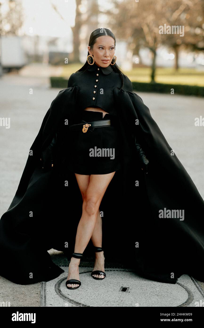 Paris, France, January 24, 2022, Street style, Christine Alexandra Chiu ...