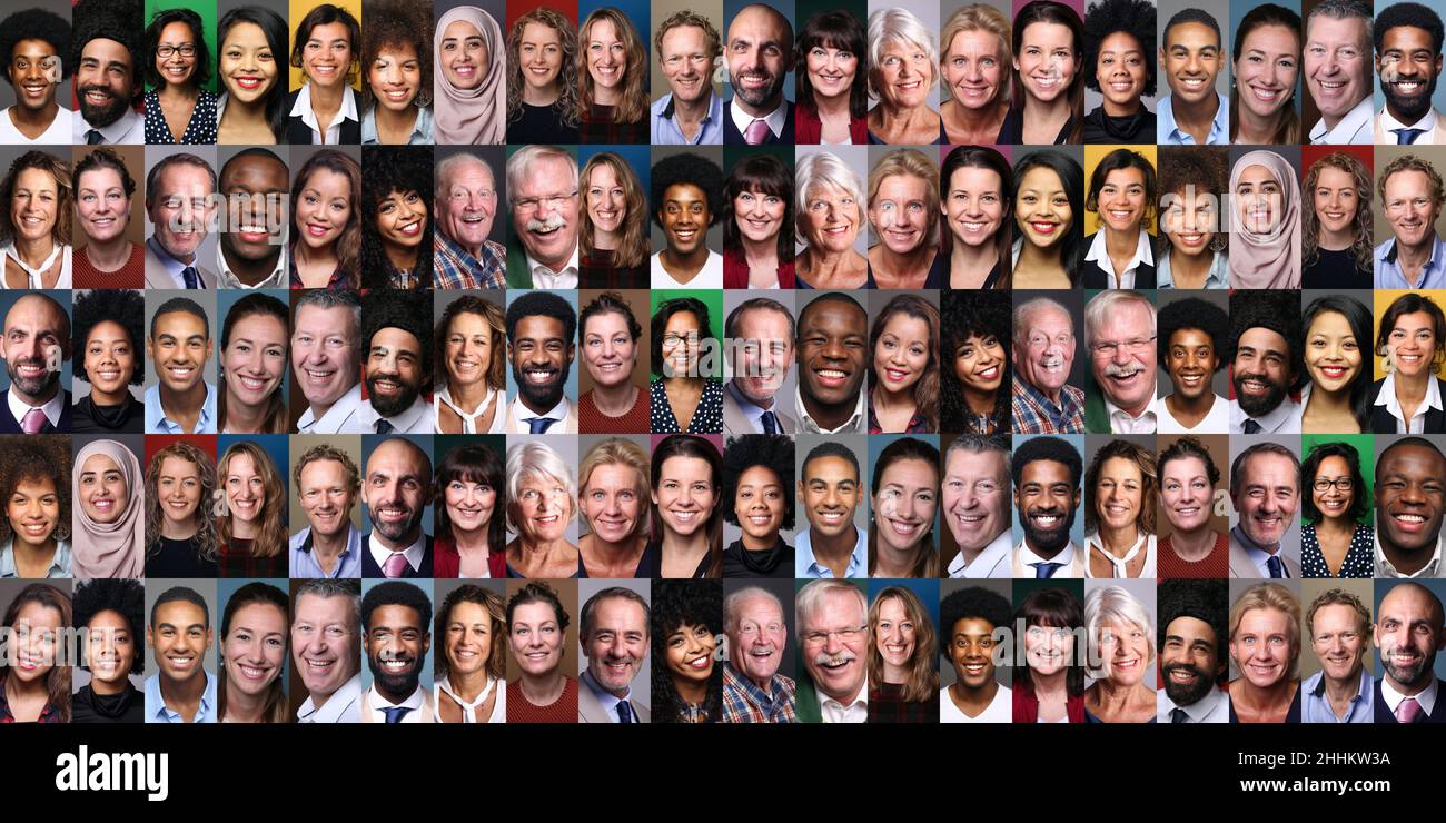 Beautiful happy people in front of a background Stock Photo - Alamy