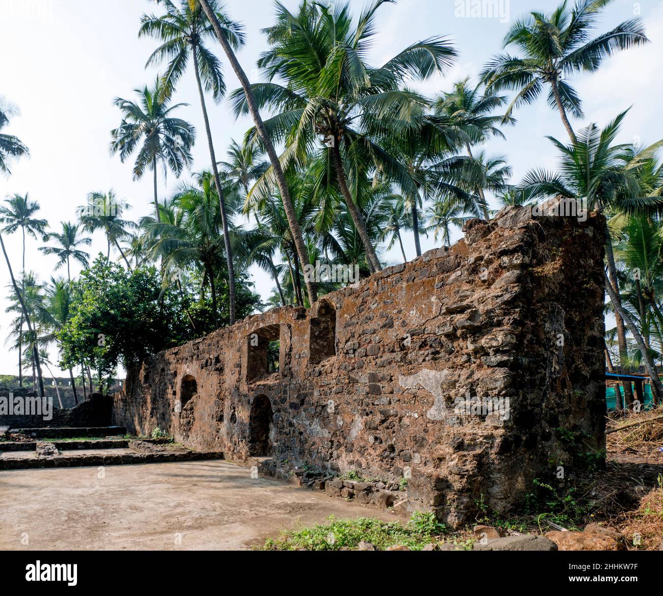 The abandoned ruins of Revdanda fort owned by Portuguese during their ...