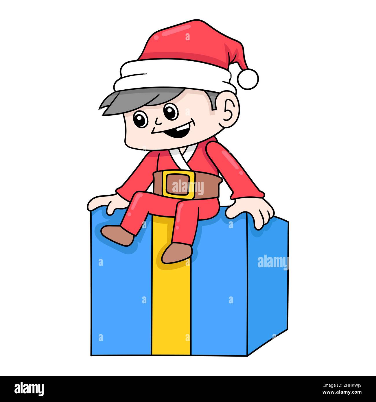 boy wearing santa claus Stock Vector Image & Art - Alamy