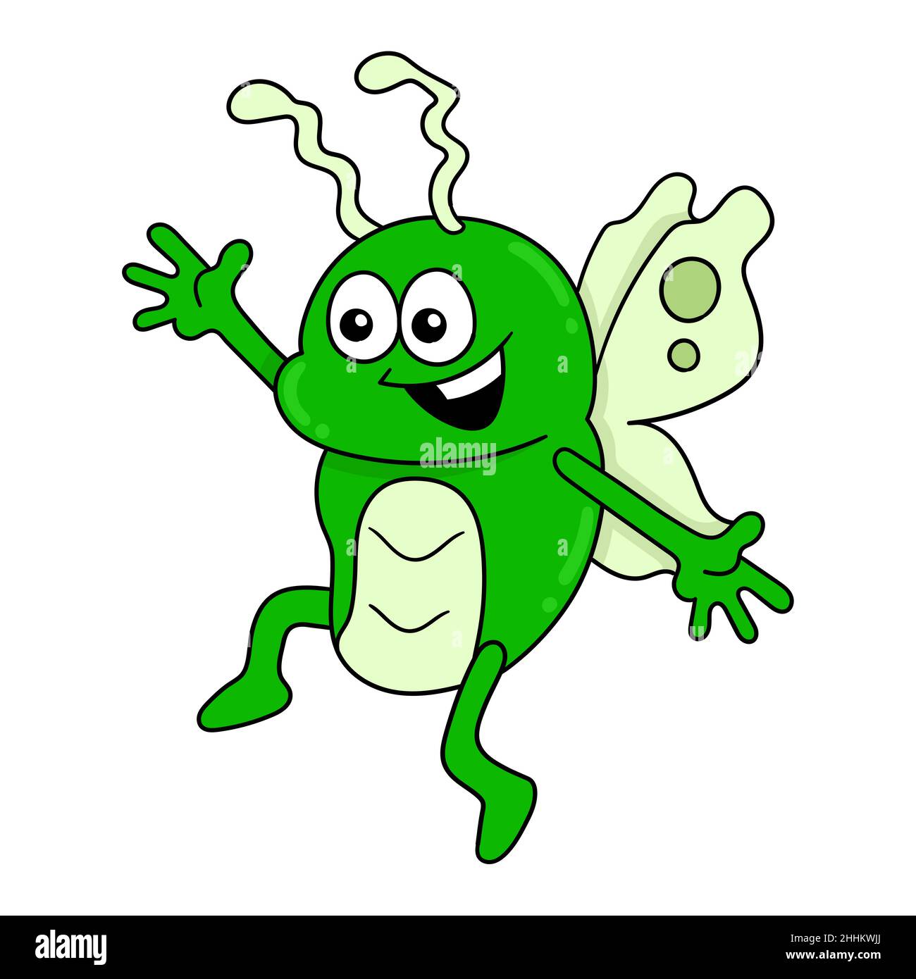 green insect with happy face wearing Stock Vector Image & Art - Alamy