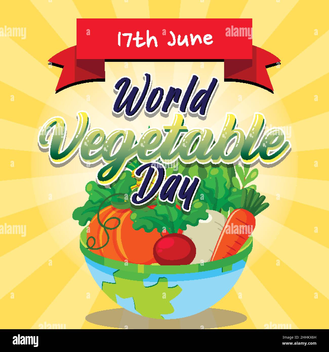 World Vegetable Day poster with vegetables and fruits illustration ...