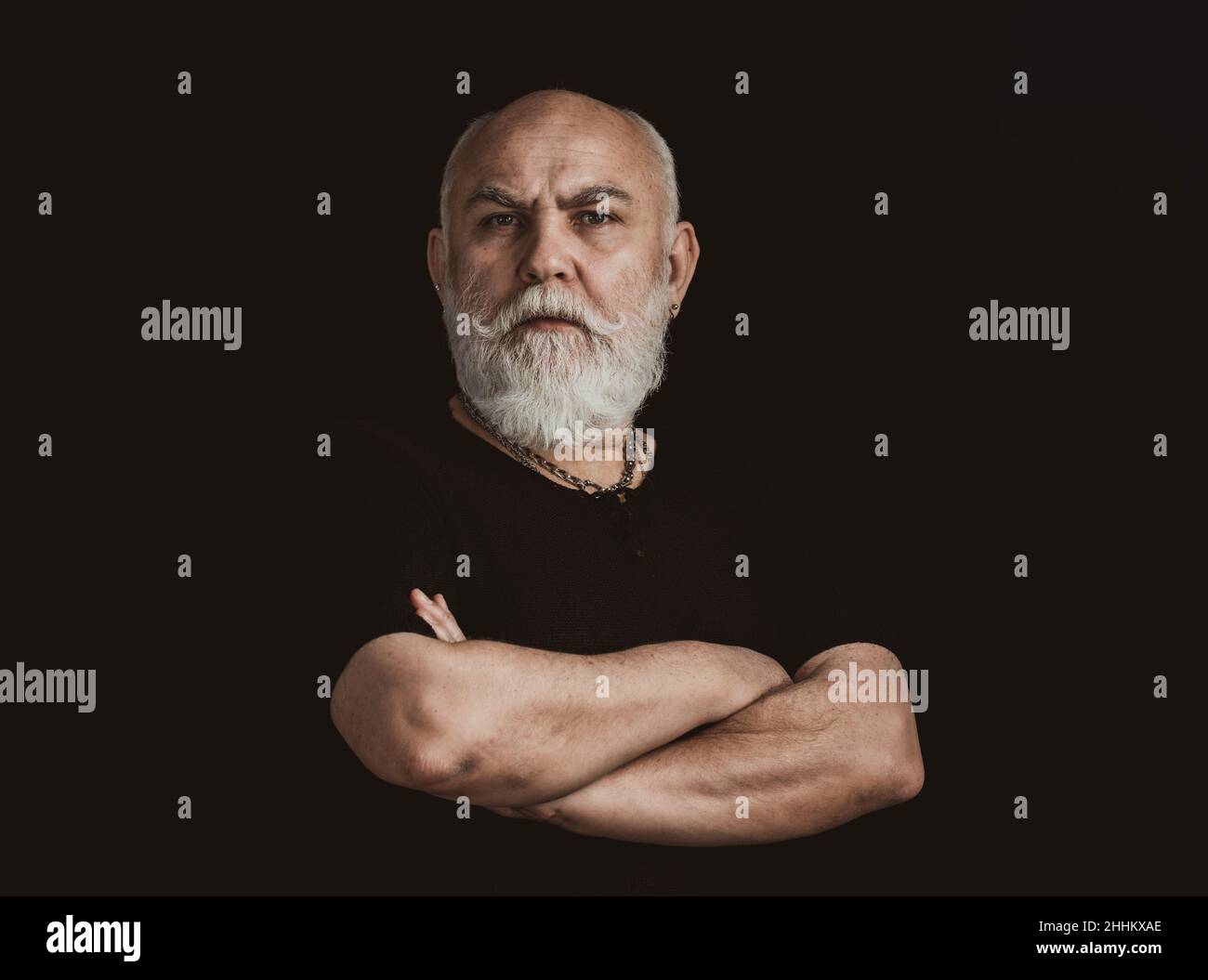 Serious Senior. Middle aged man. Modern Grandfather, grandpa Stock ...