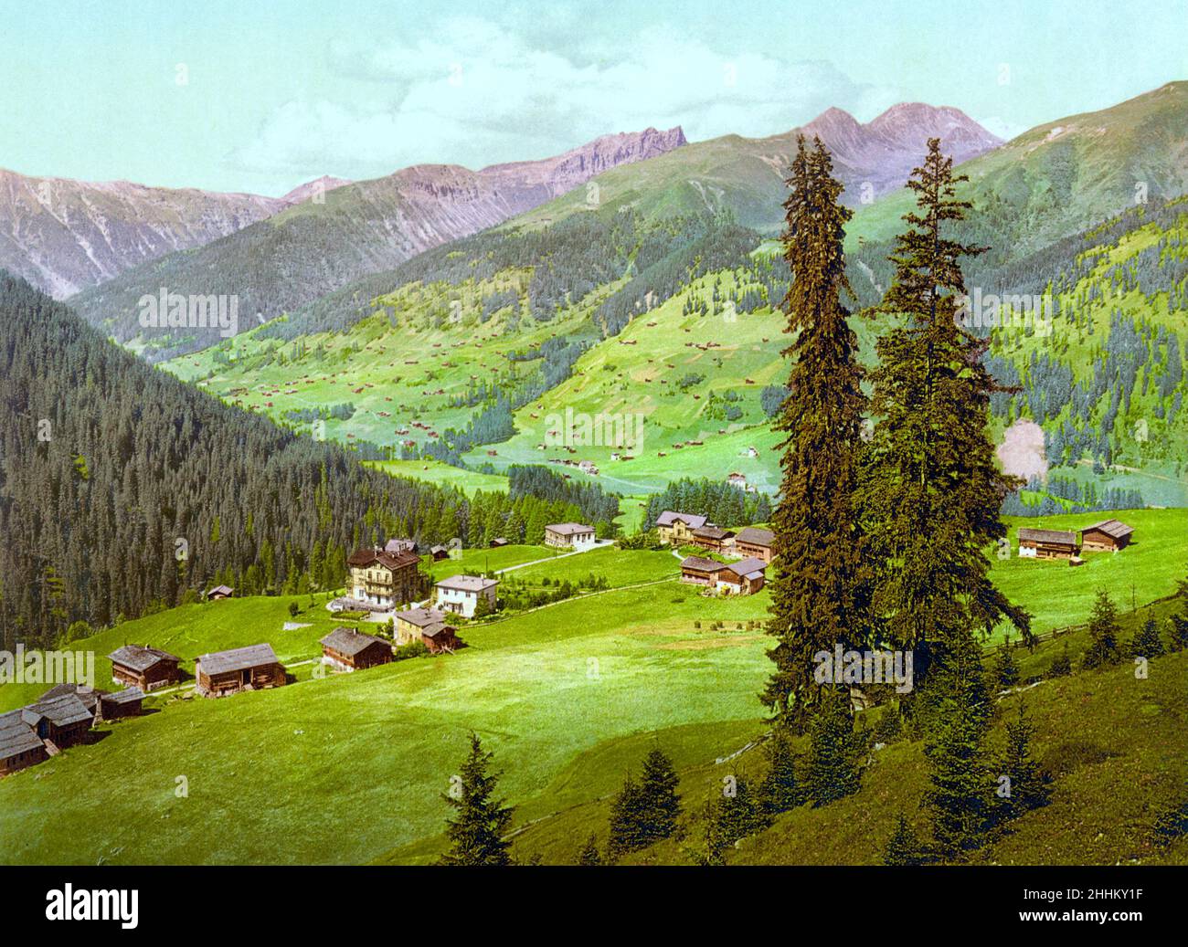 Clavadel, Davos, Grisons, Graubünden, Switzerland 1890 Stock Photo - Alamy