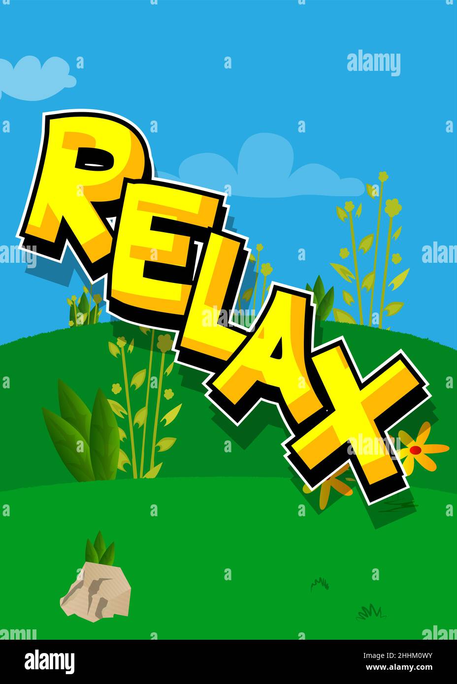 Relax. Comic book word text on abstract comics background. Retro pop ...