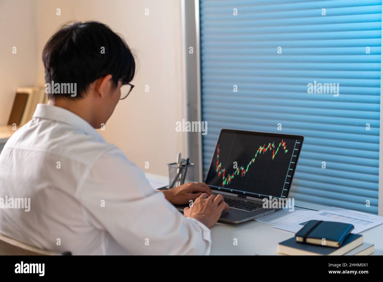 Overwork Concept The office employee working at the office by analyzing ...