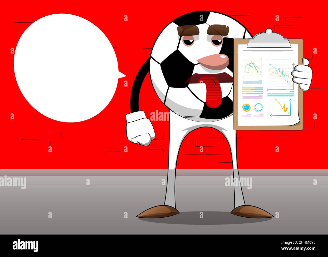 Soccer ball shows finance report. Traditional football ball as a ...