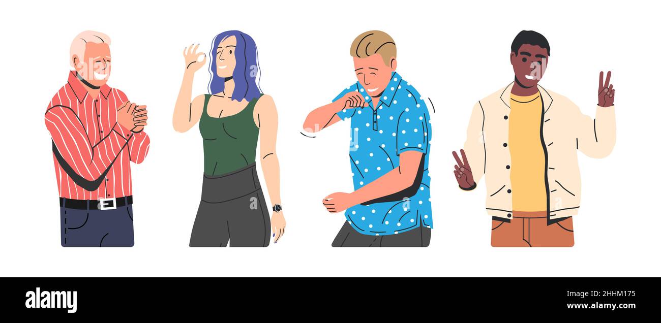 Various People Showing Positive Gestures Stock Vector Image & Art - Alamy