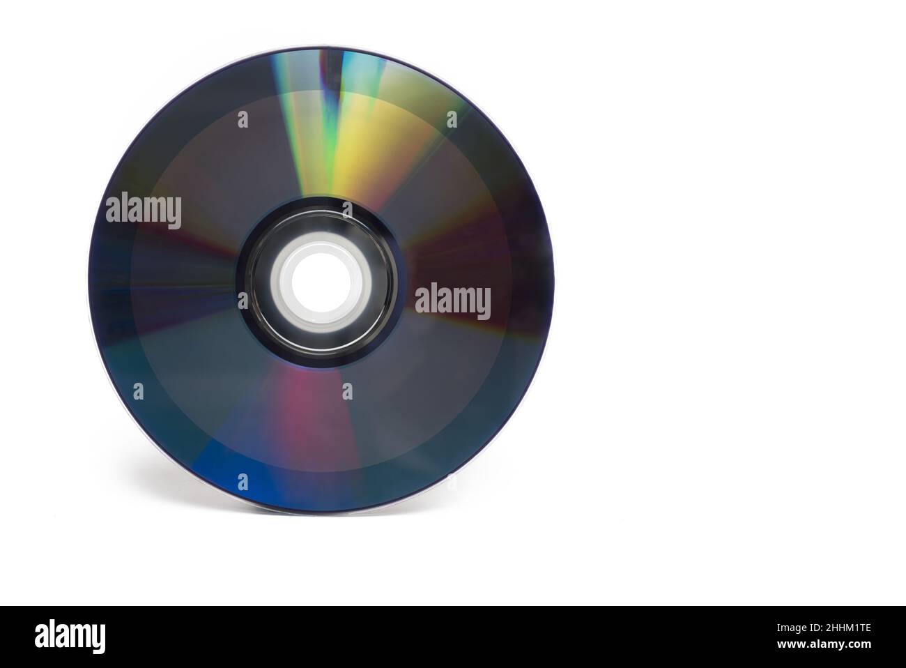 Close up of compact disc dvd cd appearing colored in rainbow colors as ...