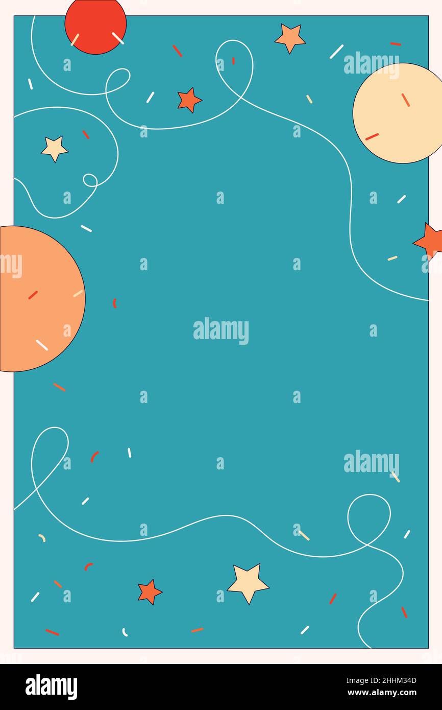 Abstract background with simple shapes, lines and dots. Vector ...