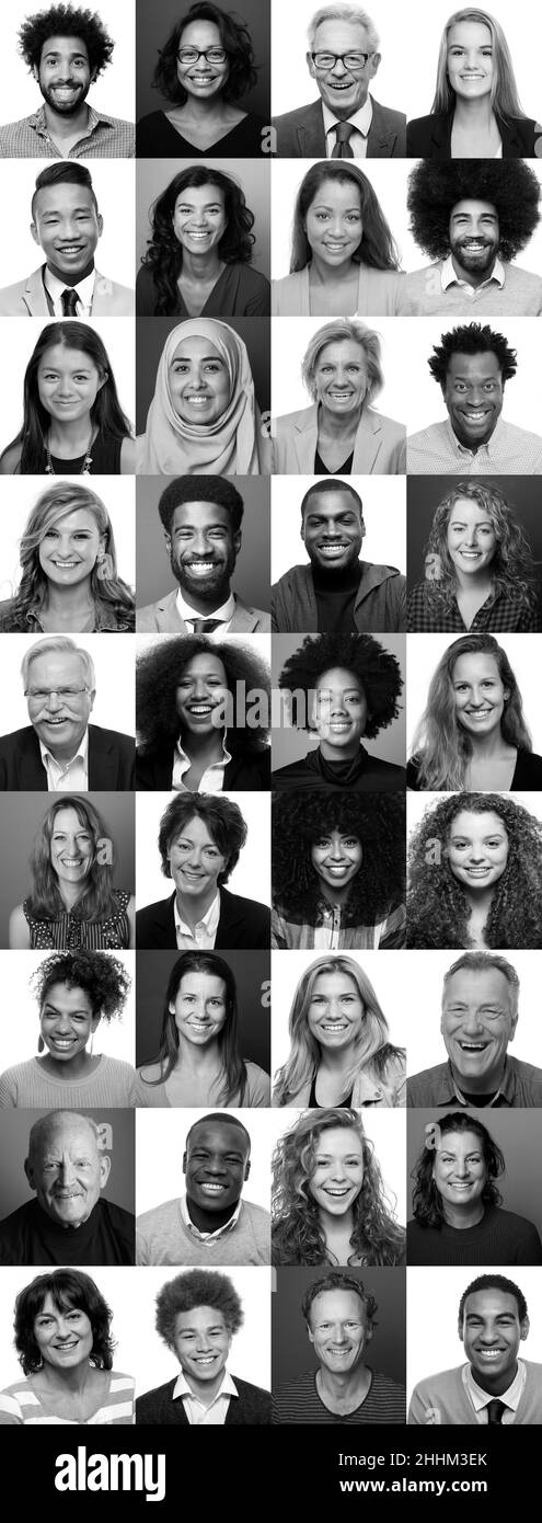 Group of people in a collage Stock Photo - Alamy