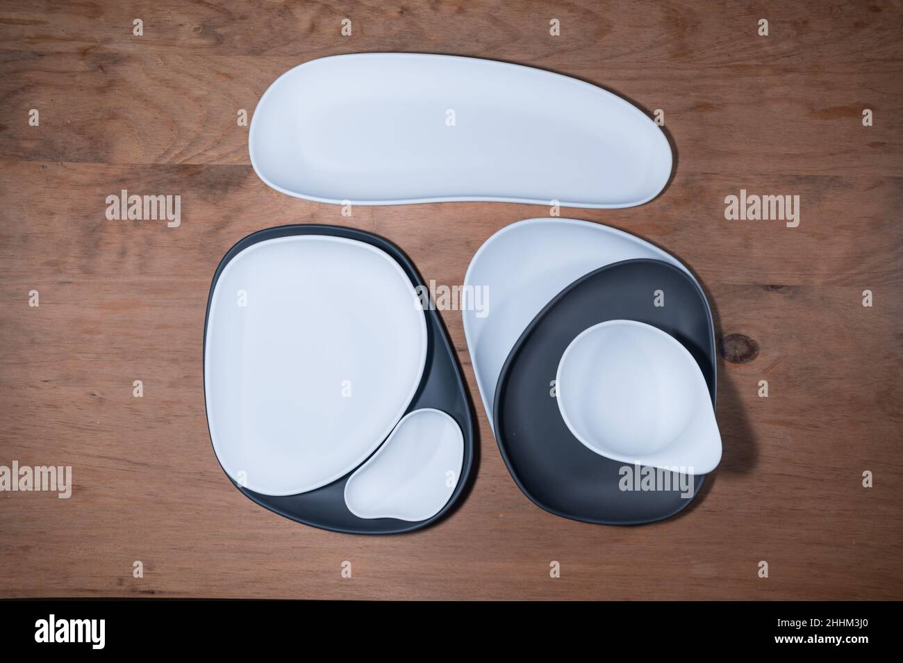 elegant plates design dishes porcelain art kitchen table Stock Photo ...