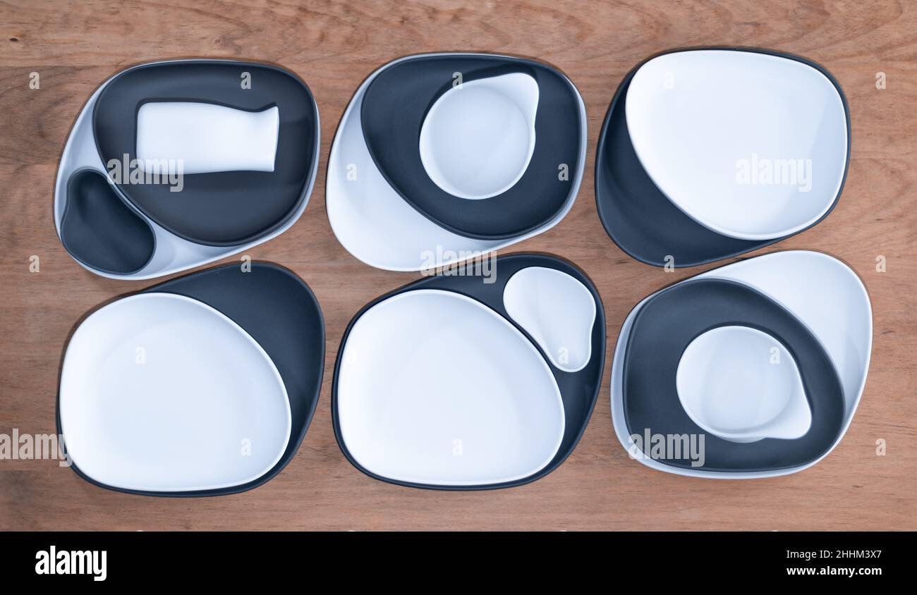 elegant plates design dishes porcelain art kitchen table Stock Photo ...