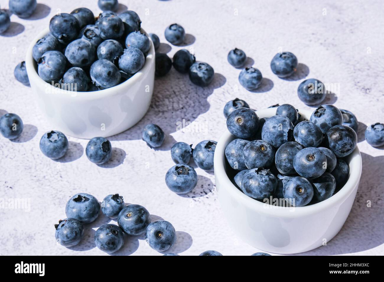 Fresh blueberries background with copy space. Blueberry antioxidant ...