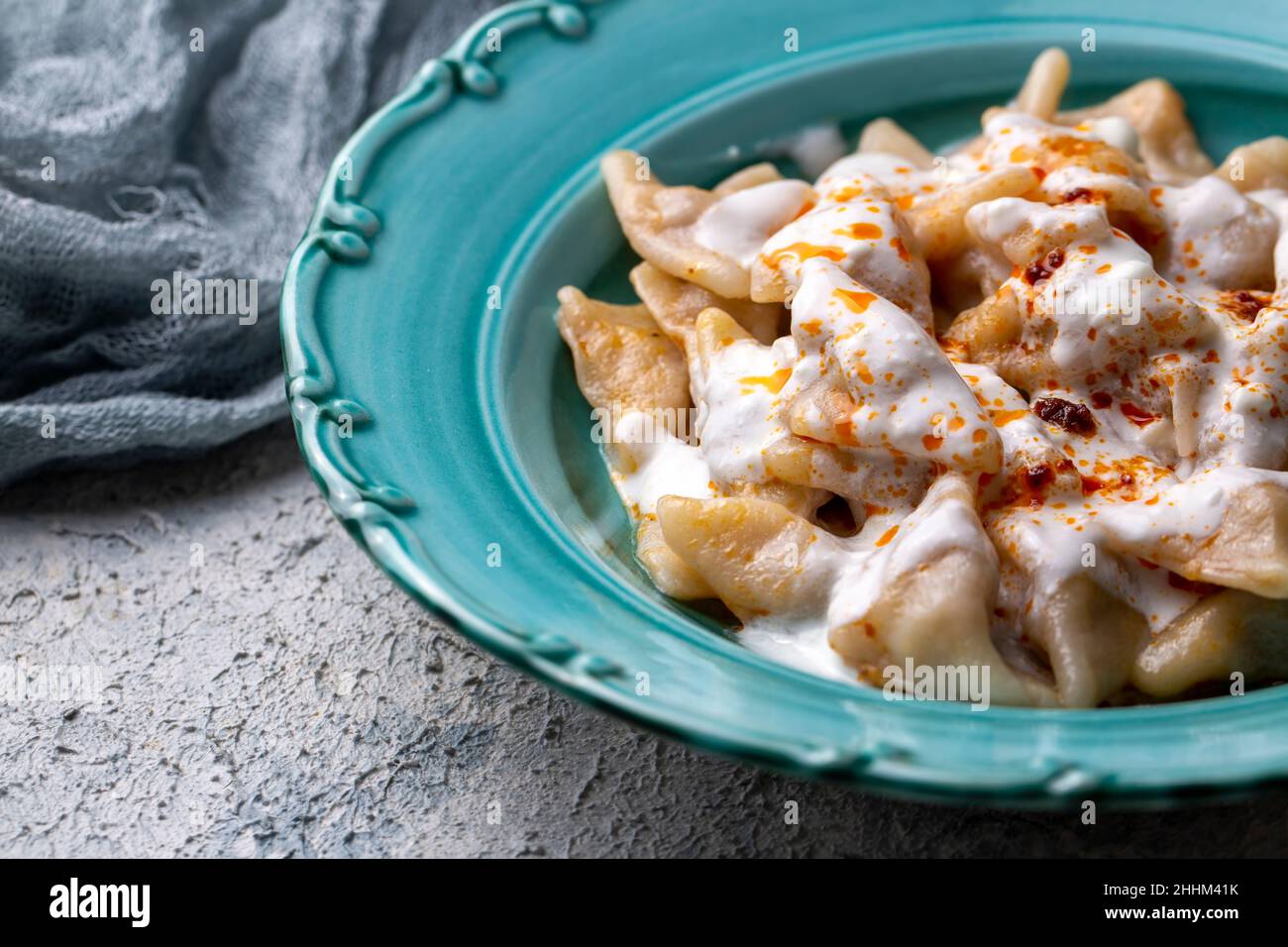 Traditional Turkish cuisine; Turkish ravioli, ; Manti Stock Photo - Alamy